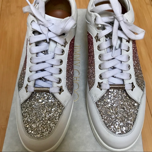 Jimmy Choo | Shoes | Jimmy Choo Miami Sneakers In Platinumflamingo | Poshmark